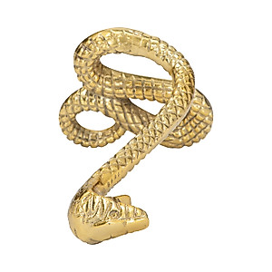 Sagebrook Home 10" Metal Snake Sculpture in Gold - Decorative Aluminum Statue for Creative Contemporary Home or Office Decor or Gift Idea