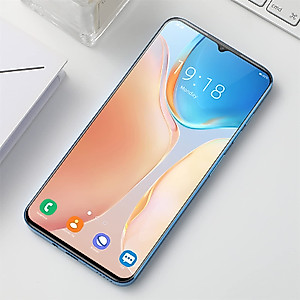 12s Pro Smartphone, MT6582 Quad Core 4GB RAM 32GB ROM Cell Phone Double Card Slot 5G WiFi 1200x1960 Resolution Ultra HD Screen for Office (Blue)