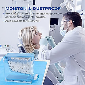 faruijie Dental Cotton Roll Dispenser Holder Organizer Hygienic Cotton Roll Divider Professional Clinic Home Use Transparent Press Type