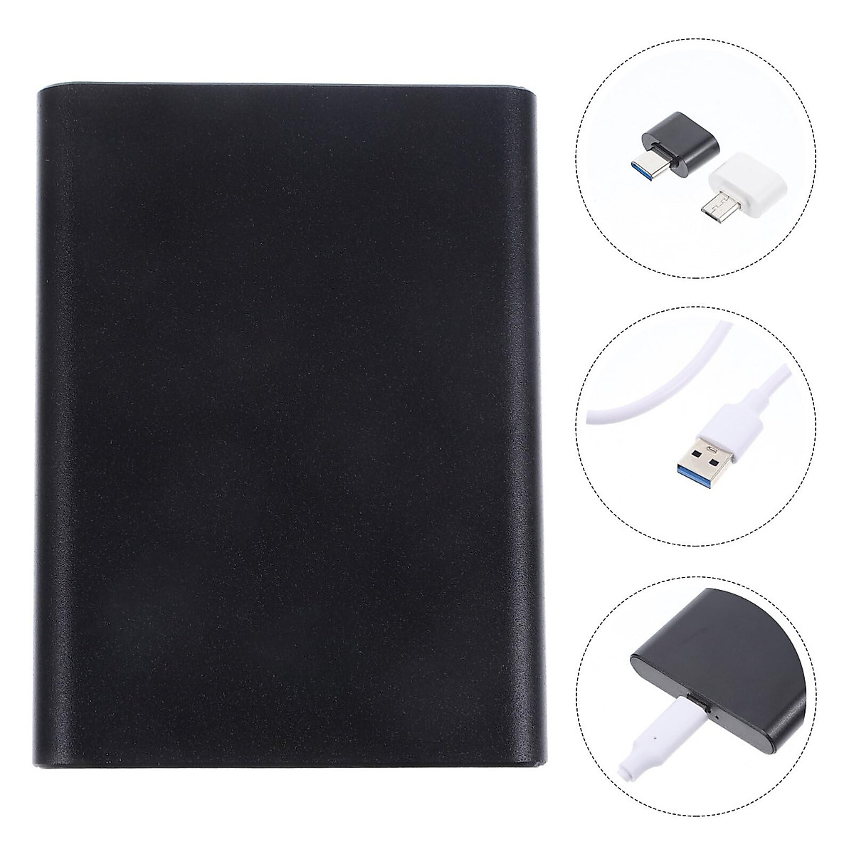 Hemobllo 64GB Portable External SSD - Mini External Solid State Drive USB 3.1 Type C External SSD Data Transfer USB C External Hard Drive for PC, Laptop, Phones, Black