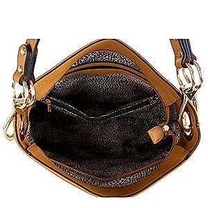 Side Ring Large Snap Hook Hardware Single Strap Soft Vegan Leather Medium Hobo Bag (Large - Black)