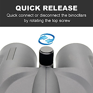 Staoptics Binocular Tripod Adapter Quick Release with 38mm Mounting Base 1/4-20 Inch Thread Removable Accessories for 8x42 10x50 12x60 15x56 15x60 15x70 20x60 25x70 Roof and Porro Binoculars.