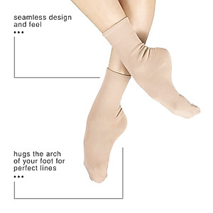 Natalie Dancewear Womens Skin Tone Ankle Dance Socks Light NSOCK
