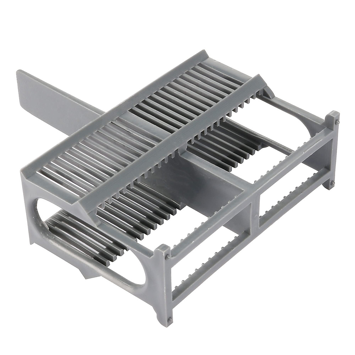 uxcell Microscope Slides Rack 24 Positions Polypropylene Staining Rack Gray for Research Experiments