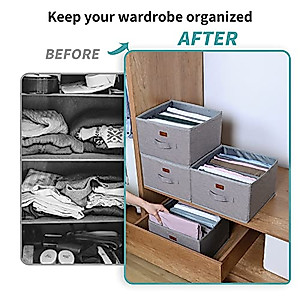 SLMT Customizable Wardrobe Clothes Organizer for Folded Clothes, Large Jeans pants organizer for closet, Drawer Organizers for Clothing, Storage Bins for Bedroom (2 PACK)
