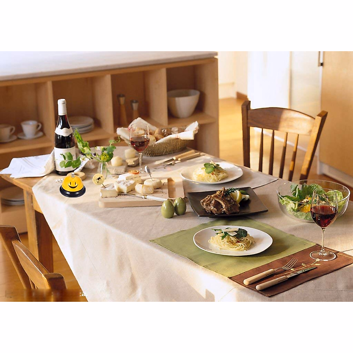 EMDMAK Call Bell, Service Bell for The Porter Kitchen Restaurant Bar Classic Concierge Hotel (3.35 Inch Diameter) (Yellow)