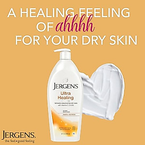 Jergens Ultra Healing Dry Skin Moisturizer, Body and Hand Lotion, for Absorption into Extra Dry Skin, 21 Ounce, with HYDRALUCENCE blend, Vitamins C, E, and B5