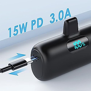 [2 Pack]Small Portable Charger for iPhone,Upgraded 5000mAh PD Fast Charging Power Bank,Cute Mini Portable Phone Charger Battery Pack Compatible with iPhone 14/14 Pro Max/13/13 Pro/12 Pro/11/XR/X/8 etc