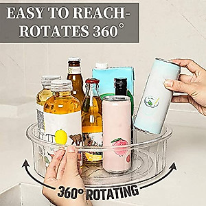 Plutreas Lazy Susan Kitchen Cabinet Organizer 2 Pack ( 12 Inch and 9 Inch ), Storage Container Bins for Cabinet, Pantry, Fridge, Countertop, Kitchen, Vanity