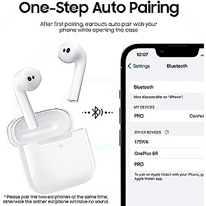 Wireless Earbuds Headphones Bluetooth 5.2 IPX7 Waterproof Noise Cancellation 25H Battery Headset Hi-Fi Stereo Sound with Charging Case Bluetooth Earphones with Mic for iPhone/Samsung