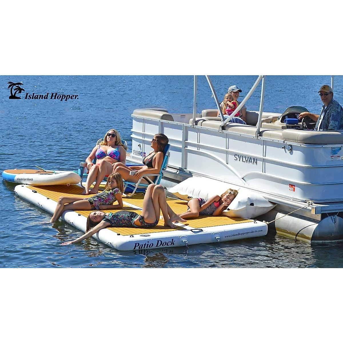 Island Hopper Patio Dock 15 Foot Inflatable Swimming Water Platform Dock (A 15' Patio Dock)