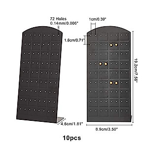 PH PandaHall 10 Packs 72 Holes Earring Holder Organizer Acrylic Ear Stud Earring Display Rack Organizer Stand L-Shape Earrings Ear Studs Jewelry Show Plastic Display Showcase (7.5 x 3.5 x 1.8 Inch)