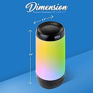 PyleUsa Floating Pool Speaker w/Lights Show, Waterproof Bluetooth Speaker, IP68, Crystal Clear Sound Quality, Surround Stereo Sound, Wireless 50 ft Range, for Shower, Hot Tub, Beach, Travel (Black)