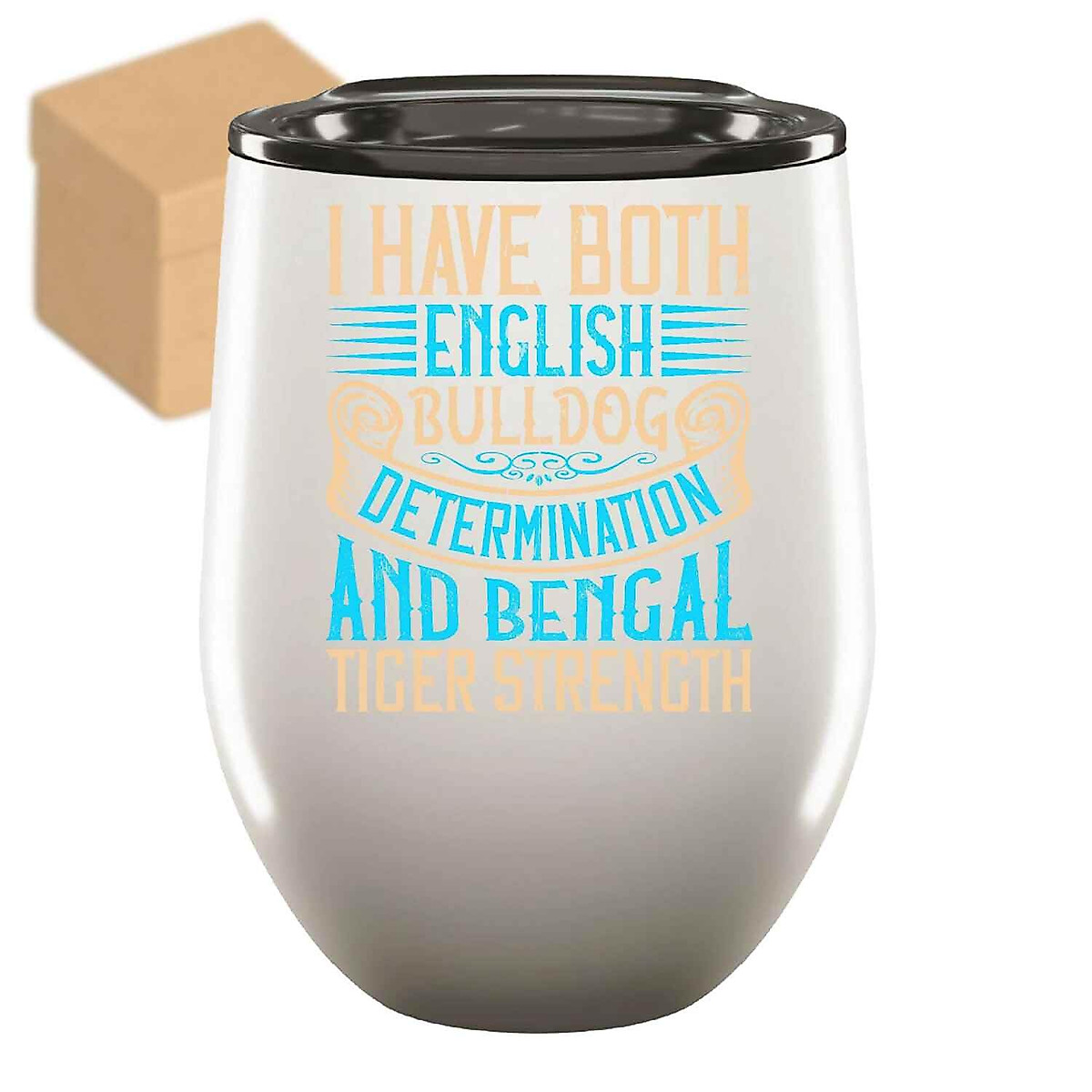Humorous Gift - Determination And Strength Bulldog Design Gift, Great Grandson's Graduation Present - Of Tenacity Appreciation On 12oz Wine Tumbler Cup