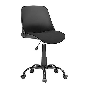 Calico Designs Back, Modern, Swivel, Office Contoured Folding Task Chair, Black/Black, 22"W x 22"D x 37.5"