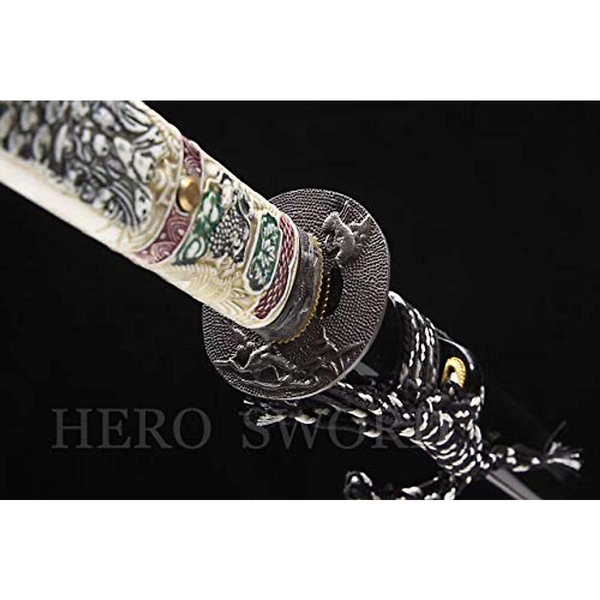 Spring Steel Blade Dragon Head Katana Handmade Full Tang Japanese Samurai Sword Real Battle Knives Very Sharp Highlander Sword