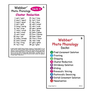 Super Duper Publications | Webber® Photo Phonology Cluster Reduction Minimal Pair Card Deck | Educational Learning Resource for Children