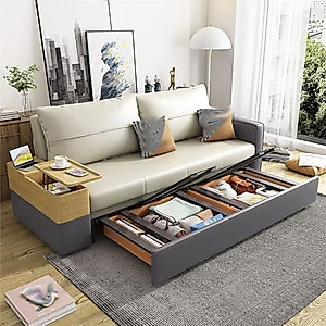 NAHDU 77" Sleeper Sofa with Lift Top End Table Convertible Sofa Bed with Storage