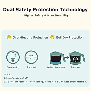 Topwit Electric Hot Pot Mini, Electric Cooker, Noodles Cooker, Electric Kettle with Multi-Function for Steam, Egg, Soup and Stew with Over-Heating & Boil Dry Protection, Dual Power, 1.2L, Green