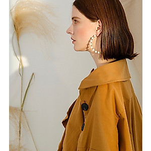 Fashion jewelry designer large statement immitation faux pearl classic round shape hoop earrings for women