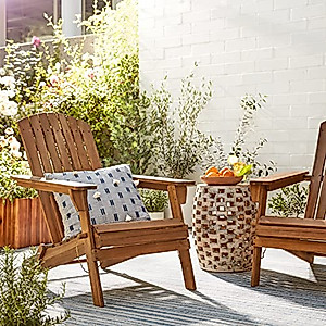 Amazon Aware FSC Certified Outdoor Folding Adirondack Chair, Acacia Wood, Natural Finish