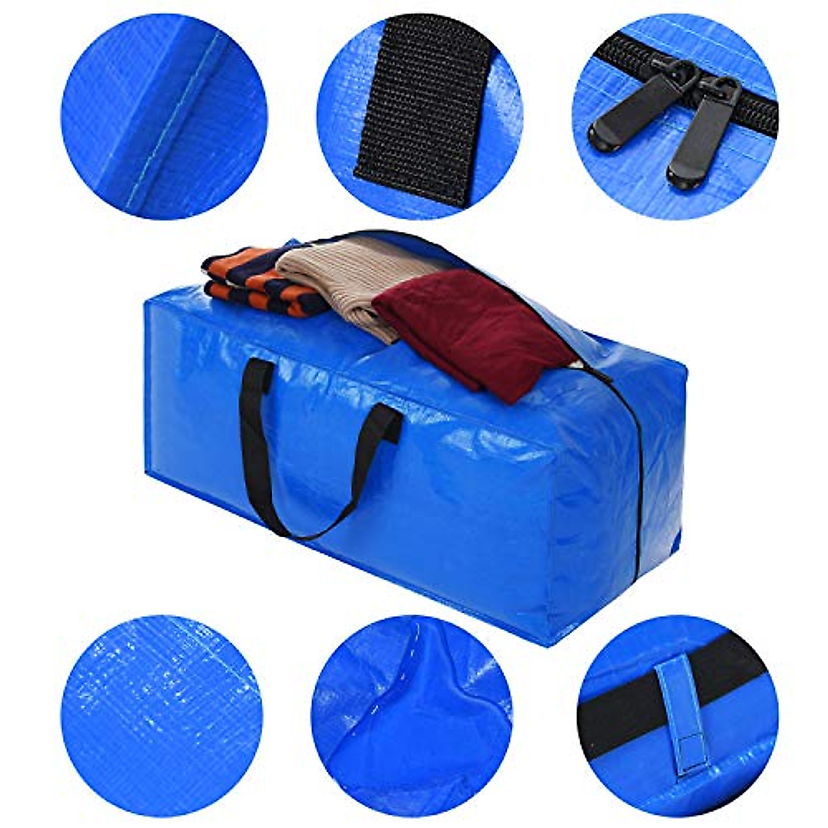 8 PACK Heavy Duty Moving Bags, Extra Large Storage Bags with Zippers Handles Backpack Straps，Moving Boxes Totes for Clothing Storage, College Moving Supplies, Compatible with IKEA Frakta Hand Cart