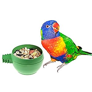 Dft Mini Parrot Food Water Bowl Feeder Plastic Pigeons Birds Cage Sand Cup Feeding