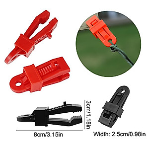 AKOAK Outdoor Tent Clip Reinforced Windproof and Waterproof Canopy Clip, Reusable Multi-Purpose Camping Clip, Adjustable Tent Lock Clip Shade Cloth Plastic Clip, Pack of 6
