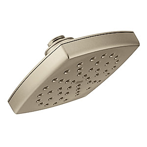 Moen Voss Brushed Nickel 6-Inch Single-Function Rainshower Showerhead with Immersion Technology, S6365BN
