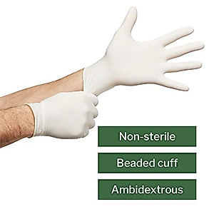 McKesson Confiderm PC Latex Exam Gloves - Powder-Free, Ambidextrous, Textured, Non-Sterile - Ivory, Size XL, 100 Count, 1 Box