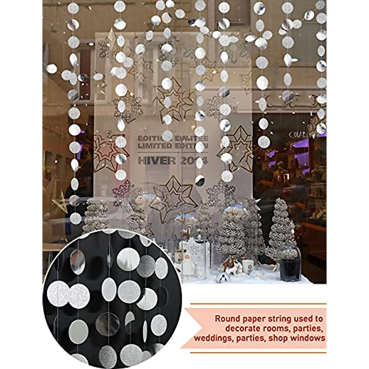 Hanging Paper Bells Honeycomb 5 Pieces and Glittery Silver Tassels,White Bridal Honeycomb Bells Decorating Supplies Suitable for Wedding Decoration, P… (10)