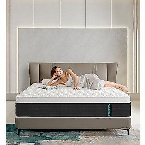 ADDNUSS King Size Mattresses,14 Inch Hybrid King Mattress in a Box, Gel Memory Foam and Pocket Coils Innerpring Mattresses for Pressure Relief,Medium Plush,Motion Isolation,CertiPUR-US.