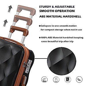 Somago Carry-On Hardside Lightweight 20-Inch Luggage Trolley Suitcase 4 Silence Spinner Wheels ABS, TSA Lock & Airline Approved