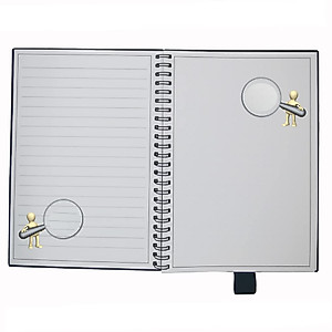 GOTTOWOW Reusable Smart Erasable Notebook, Heat Wet Erase, Waterproof, Wire bound Notebook, Spiral Notebook, Wide Ruled Paper, Blank Paper, Erasable Pen, Cloud Storage, 62 Pages, A5 (black 1)