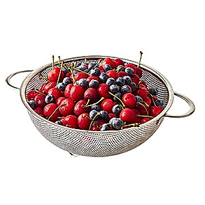 HÖLM 3-Piece Stainless Steel Mesh Micro-Perforated Strainer Colander Set (1-Quart, 2.5-Quart and 4.5-Quart)