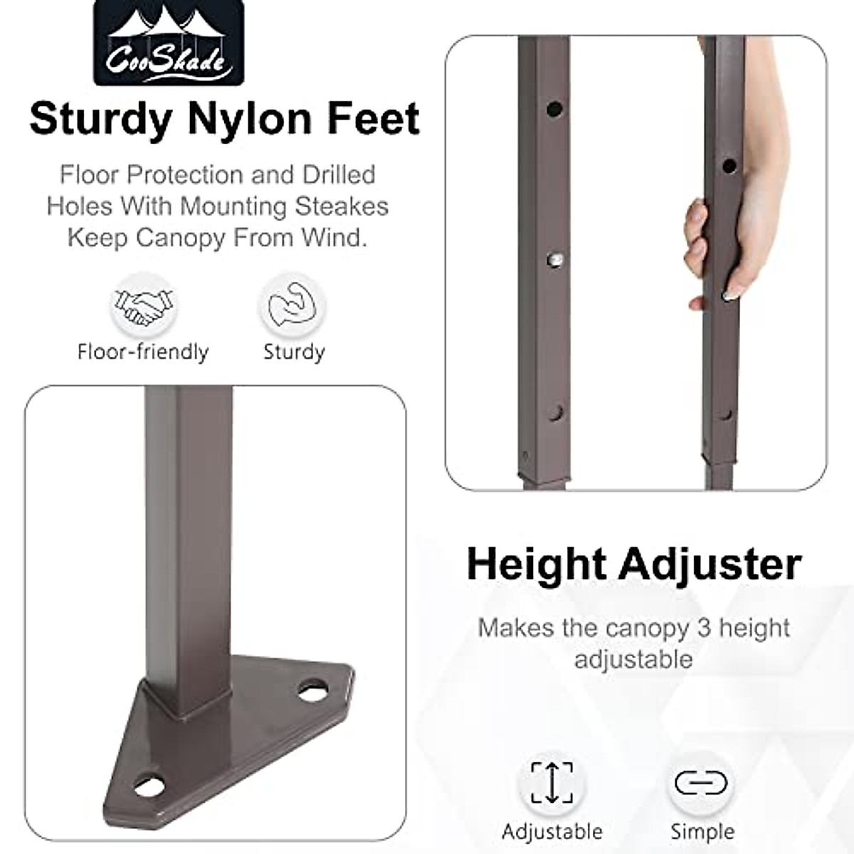 COOSHADE Pop Up Gazebo 6 Sided Screened Canopy Tent Outdoor Screen House(Beige)