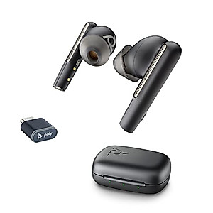 Poly Voyager Free 60 UC True Wireless Earbuds (Plantronics) – Noise-Canceling Mics for Clear Calls – ANC – Portable Charge Case – Compatible w/iPhone, Android, PC/Mac, Zoom, Teams – Amazon Exclusive