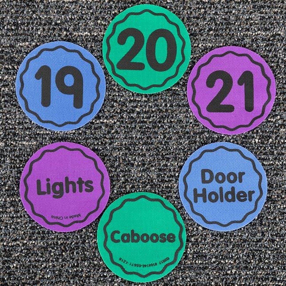 Really Good Stuff Carpet Mark-Its – 36 Pack–Line-Up Helpers – Carpet Markers for the Classroom – Numbered Spot Markers and Labels – 4" Carpet Dots for Teacher Supplies
