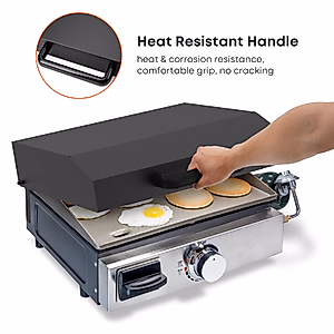 Stanbroil Hard Cover Hood for Blackstone 17 Inches Front Grease Table Top Griddle, Black