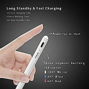 Penoval Stylus Pen for iPad Pencil Tilt Sensitivity Active Stylus Pens, Palm Rejection Pen, A4 Pro Black, Compatible with iPad Pro 11/12.9, iPad Air 4, iPad Series(2018-2021)