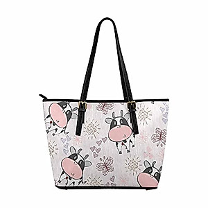 InterestPrint Pattern with C-ow dairy cattles Womens Handbag Ladies Purses Shoulder Bags Tote