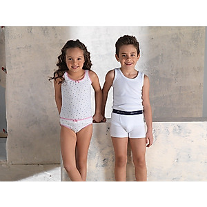 Brix Boys Undershirt Tank Top - White Tagless 100% Cotton Super Soft 4 Pack Novelty.