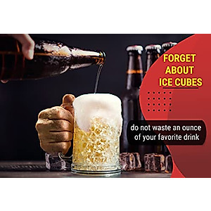 Granatan Set of 2 Frozen Beer Mugs For Freezer, Double Walled Beer Mugs With Handles, 16oz Clear Frozen Beer Mugs