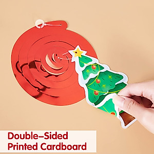 WERNNSAI Christmas Party Hanging Swirl Decorations - 27 Pieces Sparkly Streamer Party Spiral Ceiling Decorations Birthday Party Supply Xmas Themed Fiesta Ornaments