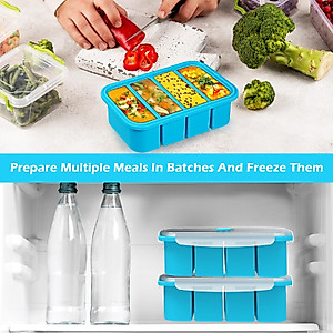 Webake 1 Cup Silicone Freezer Molds with Lids 2 Pack, Easy Release Soup Freezing Containers, Perfect for Meal Prep, Fruits, Soup, Food Storage, Broth, Leftovers