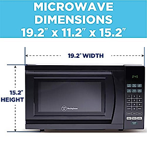 Westinghouse 700 Watt Counter Top Microwave Oven, 0.7 Cubic Feet, Black, WMM7B