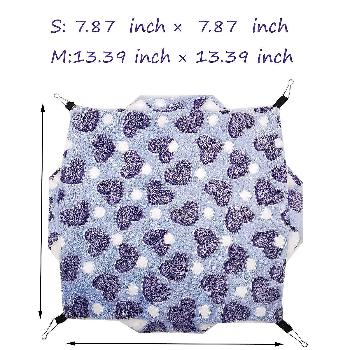 LEFTSTARER Bunkbed Sugar Glider Hammock, Ferret Beds, Small Pet Cage Accessories - Chinchilla, Hamster Bedding (Green-Heart, Medium)