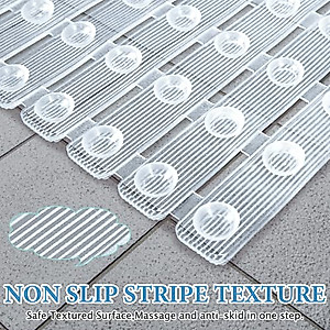 Setsail Bathtub and Shower Mats, Non-Slip Safe Bath Tub Floor Mats with Hundreds of Suction Cups and Grille Drainage Outlet Machine Washable Bath Mat for Bathroom Tub Accessories, Clear