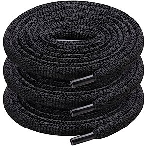 UpUGo 3 Pair Oval Shoe Laces, Half Round 1/4" Shoelaces for Athletic Running Sneakers Shoes Boot Strings