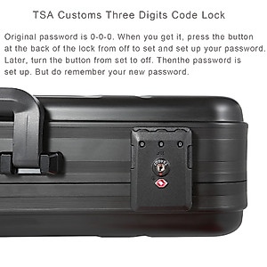 urecimy Large metal briefcase 18.1X13.8X6.1 Inch Aluminum Case Combination Lock Black Suitcase for Valuables UAV/Gun Cases Display Box Super Big Size with Sponge